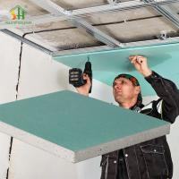 China 4x8 15mm Moisture Resistant Plasterboard Fire Rated For Bathrooms Kitchens for sale