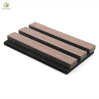 China Sunhouse Natural Veneer Oak Polyester Easy Installation Interior Decoration Acoustic Slat Wall Panel for sale