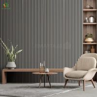 China Natural Veneer Oak Polyester Easy Installation Interior Decoration Acoustic Slat Wall Panel for sale