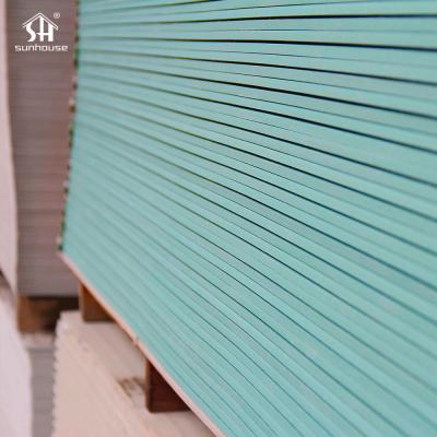 China Direct Sale Sunhouse 4X8Ft Standard Water-Resistant Gypsum Board for Exterior Decoration for Outdoor Application Made of Plaster for sale