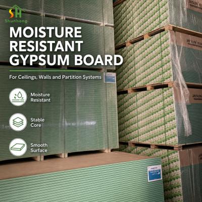 China Humidity Resistant Ceiling Plasterboard Sag Resistant Gypsum Panel for Hotel Bathrooms Washrooms Kitchens and Interior Ceilings for sale