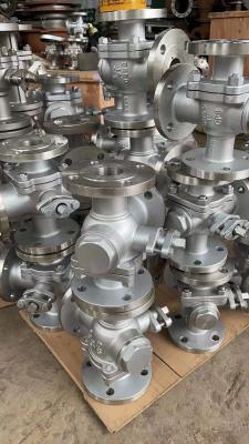 China 3 way L/T port flanegd  ball valve for sale