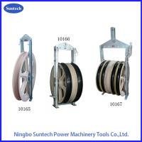 China 1040mm MC Nylon Wheels Conductor Stringing Pulley Block With Galvanized Steel Frame for sale