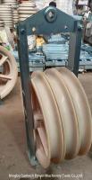 China MC Nylon Wheels Conductor Stringing Pulley Blocks With Galvanized Steel Frame for sale
