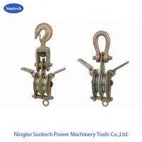 China Transmission Lines Dual Sheave Iron Hoisting Tackle With Both Side Opening QHS 50KN for sale