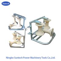 China 10 KN Corner Cable Roller Three Sheave Corner Ground Roller Stringing Tools for sale
