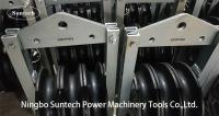 China 3 Nylon Sheaves With Rubber Bundled Overhead Conductor Stringing Blocks for sale