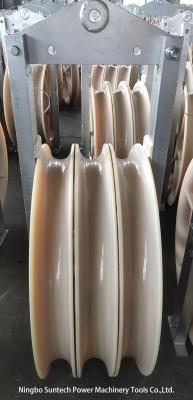 China 400KV Transmission Line Stringing 660mm Nylon Sheave Pulley Block for sale