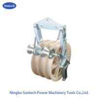 China 508 mm Transmission Line Conductor Stringing Pulley Block With Grounding Rollers for sale