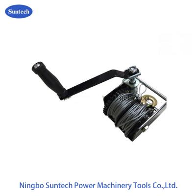 China 680kg Two Cables Worm Gear Manual Hand Crank Winch for sale
