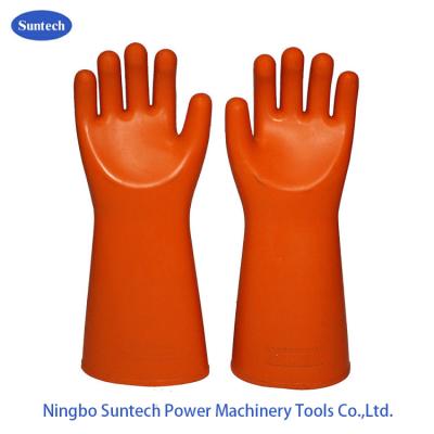 China Straight Cuff Rubber Latex 35KV Insulating Electric Gloves for sale