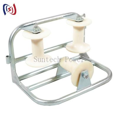 China Triple Pulley 10KN Corner Ground Cable Roller For Tranmission Line Construction Works for sale