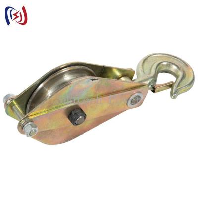 China Three Wheels Steel Hoisting Pulley Tackle 2T For Erecting Pole for sale