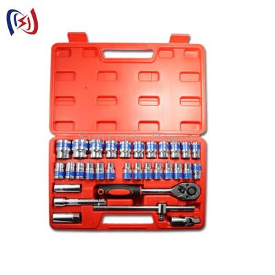 China Professional 32 Piece Socket Wrench Set Tool Kit For Automotive Repair Blue Ribbon Combination Tool Set for sale
