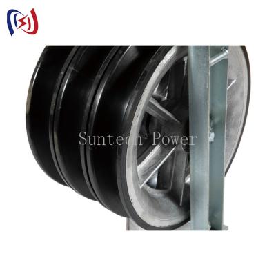 China Aluminum Sheave Rubber Lined Conductor Stringing Blocks for sale
