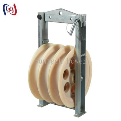 China Four Bundled Five Nylon Sheaves Conductor Stringing Pulley For Transmission Line for sale