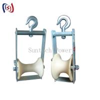 China 5kn Light Nylon Aerial Cable Stringing Block Roller With Hook for sale
