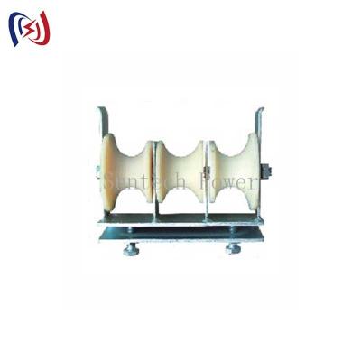 China Three Nylon Sheaves Overhead Line Conductor Stringing Blocks Stringing Of Transmission Line for sale
