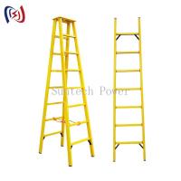 China Professional Insulated Straight Ladder 2-8M Model with Light Epoxy Resin and 1 Year Warranty for Live Line Electrical Work for sale