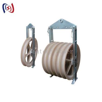 China Conductor Stringing Block with 760x120x480mm Outline Size, 50-150KN Rated Load, and R570 Bend Radius for High Tension Stringing for sale