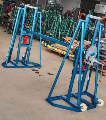 China Heavy Duty Hydraulic Cable Reel Stand with 50KN Rated Load for Effortless Lifting of Large Power Cables for sale