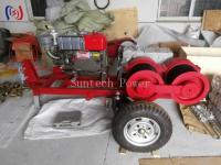 China Professional 6.3-9KW Double Drum Winch with 2000-3600RPM Speed for Simultaneous Cable Pulling and Tensioning in Power Line Work for sale