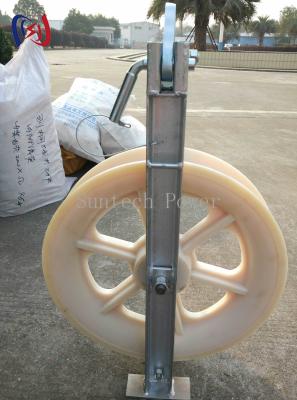 China Professional 508 Series Stringing Block for High Tension Overhead Conductor with Rubber Lined Aluminum Sheave and 20-60KN Rated Load for sale