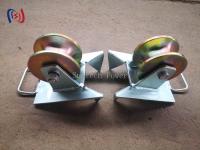 China SH130S 10KN Galvanized Pithead Cable Roller Pulley with Triangle Sheave Configuration for Underground Cable Pulling for sale