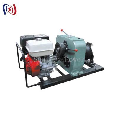 China 8T Tractive Force 13HP Diesel Engine Belt Drive Power Winch Cable Winch Puller for Heavy Duty Lifting for sale