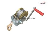 China 540kg Zinc Coated Manual Boat Winch , 225Mm Handle Ratchet Hand Operated Winch for sale