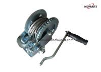 China 540kg Zinc Coated Manual Boat Winch , 225Mm Handle Ratchet Hand Operated Winch for sale