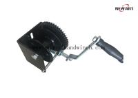 China 2500 lb Worm Gear Drum Winch , Heavy Duty Hand Winch For Lifting for sale