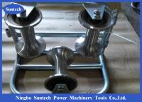 China Triple Corner Ground 140mm Cable Pulling Rollers With Aluminum Alloy Wheels for sale