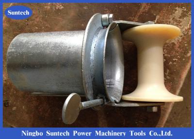 China Bell Mounth Underground 100mm Steel Cable Roller With Nylon Roller for sale