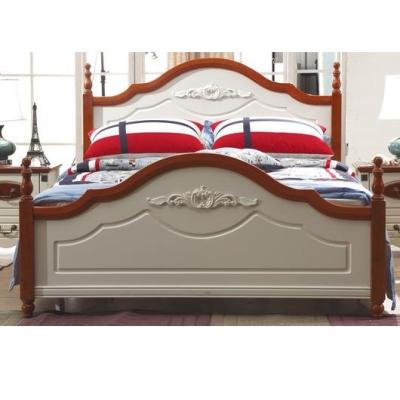 China Mediterranean style European bedroom furniture wooden Double Bed for sale