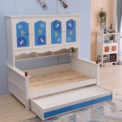 China multi-functional 4 cloth cabinets blue children bed for sale