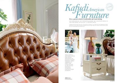 China Bedroom Furniture Brown Leather Bed Design Room Furniture for sale