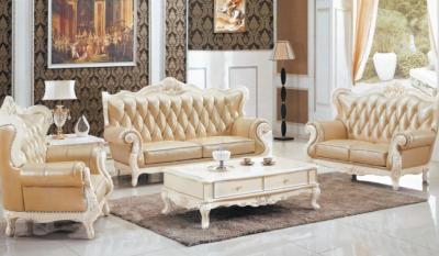 China Antique Leather Living Room Sofa Set for sale