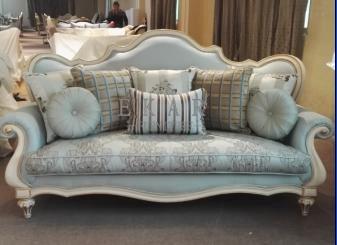 China Curved Living Room Furniture Classic Fabric Sofa Set for sale