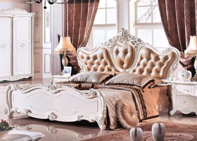 China Royal Frame Solid Wood Picture Antique Classical King Size Bed Design for sale