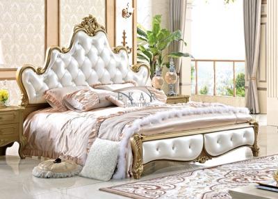 China high back King size Leather Headboard Luxury Bed for sale