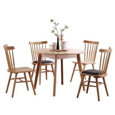 China European Modern Ash Wood Round Dining Table Set for sale