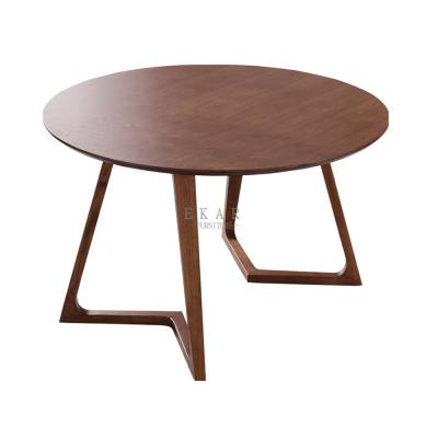 China Modern Wooden Style Ash Wood Round Dining Table for sale