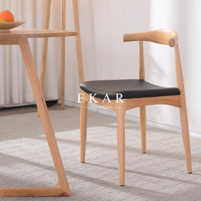 China Furniture Modern Designs Chair Solid Wood With Leather Seat Dining Table Chair Set for sale