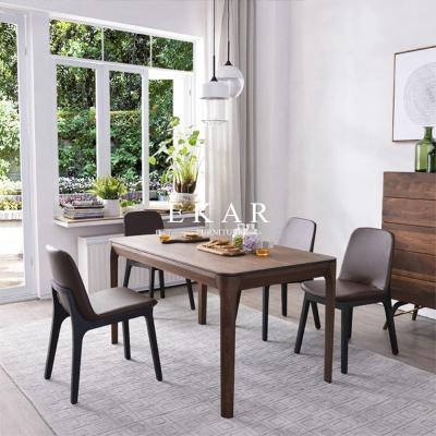 China European Simple Furniture 6 Chairs Set Rectangular Dining Table Solid Wood for sale