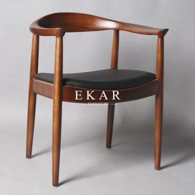 China Ash Wood Armchair Woven Leather Dining Funiture Modern Chair for sale