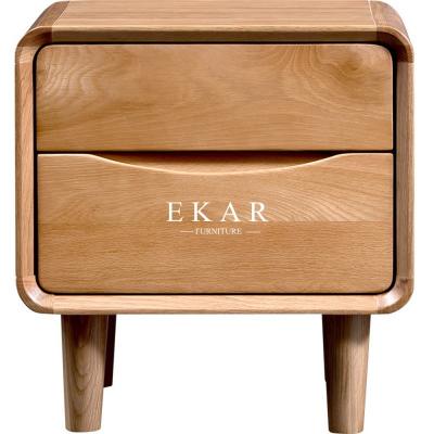 China Bedside Table Bedroom Furniture White Oak Nightstand With Drawer for sale