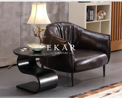 China Upholstered Arm Stainless Steel Leg Leather Modern Leisure Chair ZZ-ZKB003 for sale
