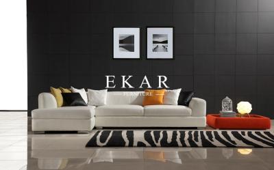 China Germany Modern Simple 2017 Latest Home Furniture Living Room Snow-white Genuine Leather Sectional Sofa Sets  ZZ-T-006 for sale