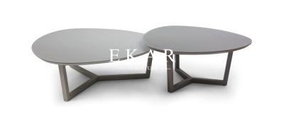 China Modern Glass Top Mental Base Grey Coffee Table ZZ-ZC13196A for sale